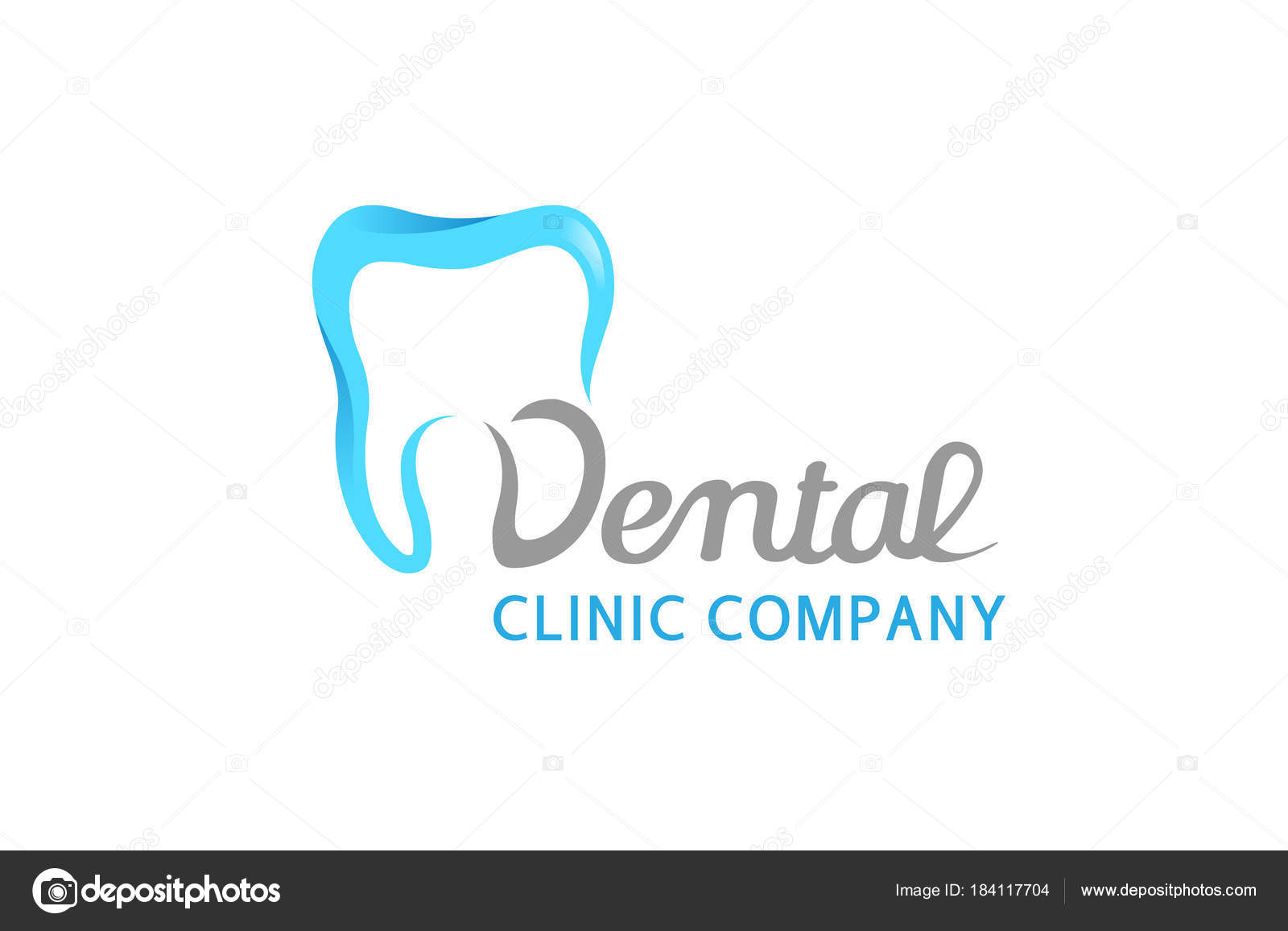 Creative Clean Teeth Dental Text Logo Design Symbol Illustration Stock ...