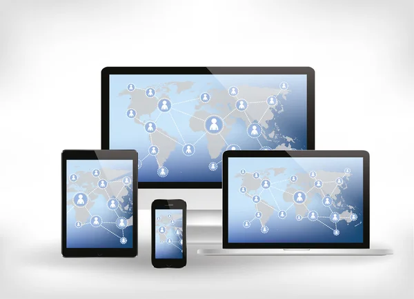 iconos de las redes sociales en el mapa mundial - concepto moderno de tecnolog a de la ...