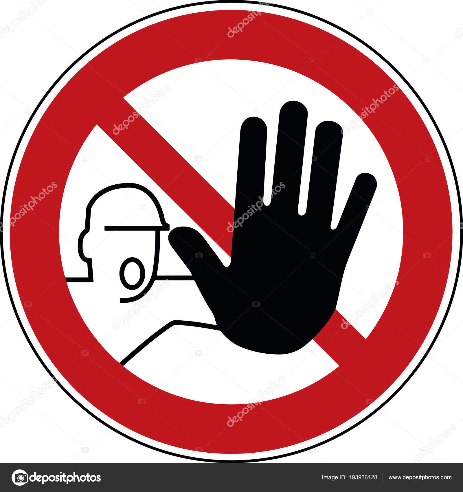 No trespass sign - trespassing prohibited symbol - stop pictogra Stock ...