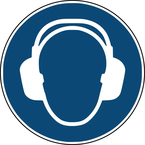 Helmet sign - blue mandatory safety sign construction site ⬇ Vector ...