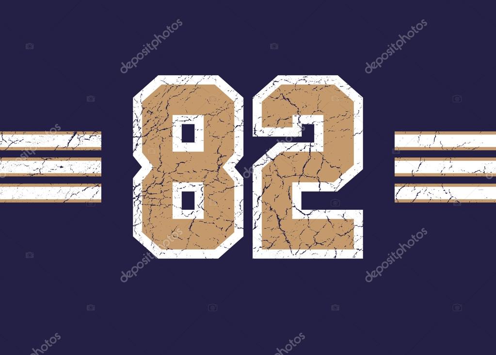 Golden grunge 82 sport number Stock Vector Image by ©WorkingPENS #128173036