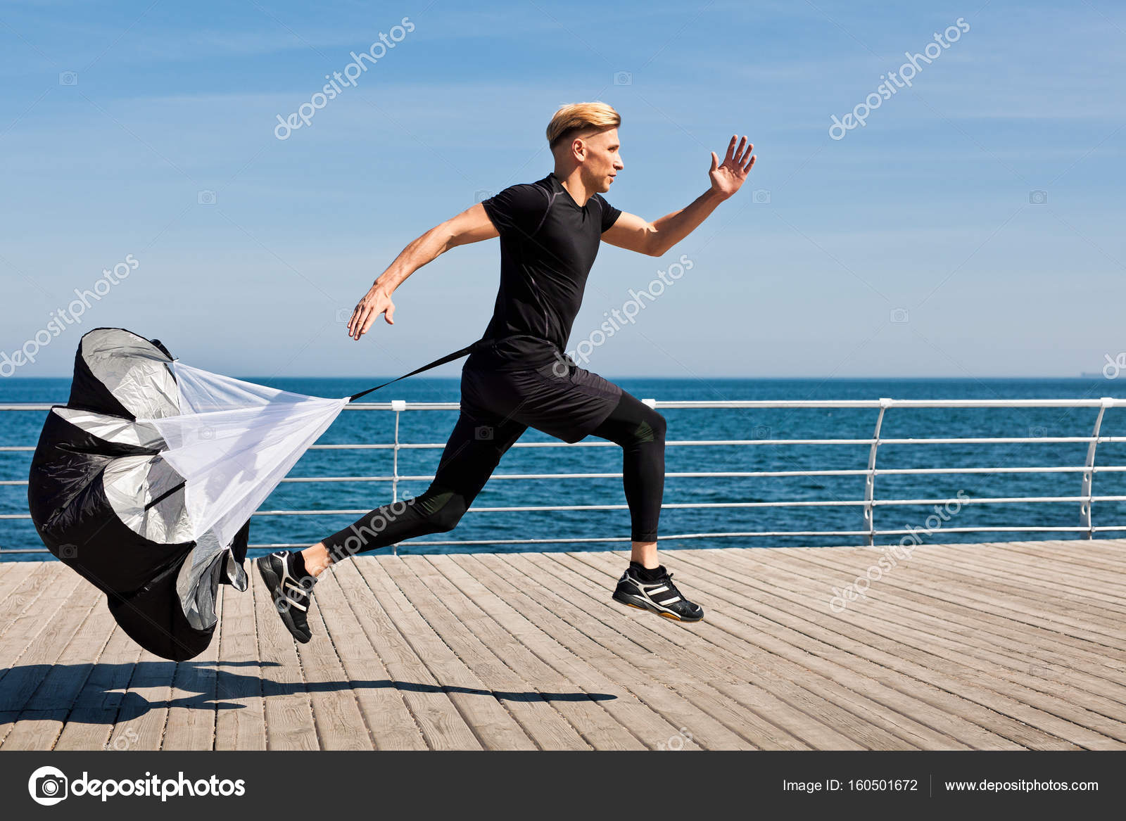 Man Jogging Side View