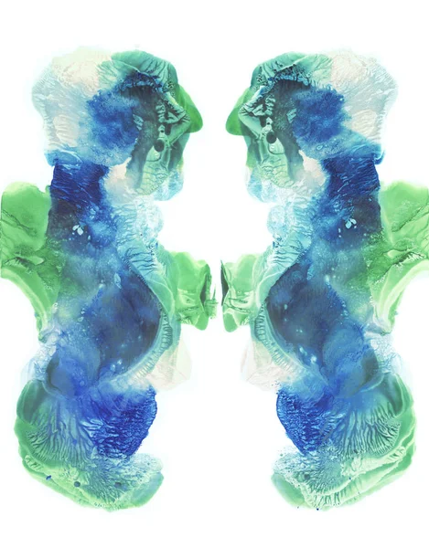 Cards of rorschach inkblot test. Wings. Blue, cyan and yellow ...