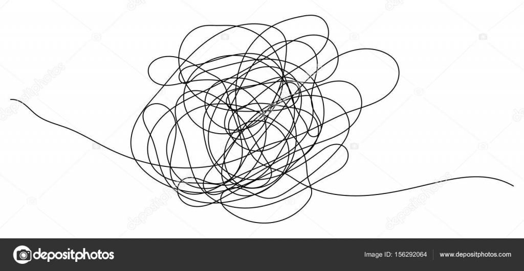 Hand drawn scribble object with start and end. Isolated sketch on white ...