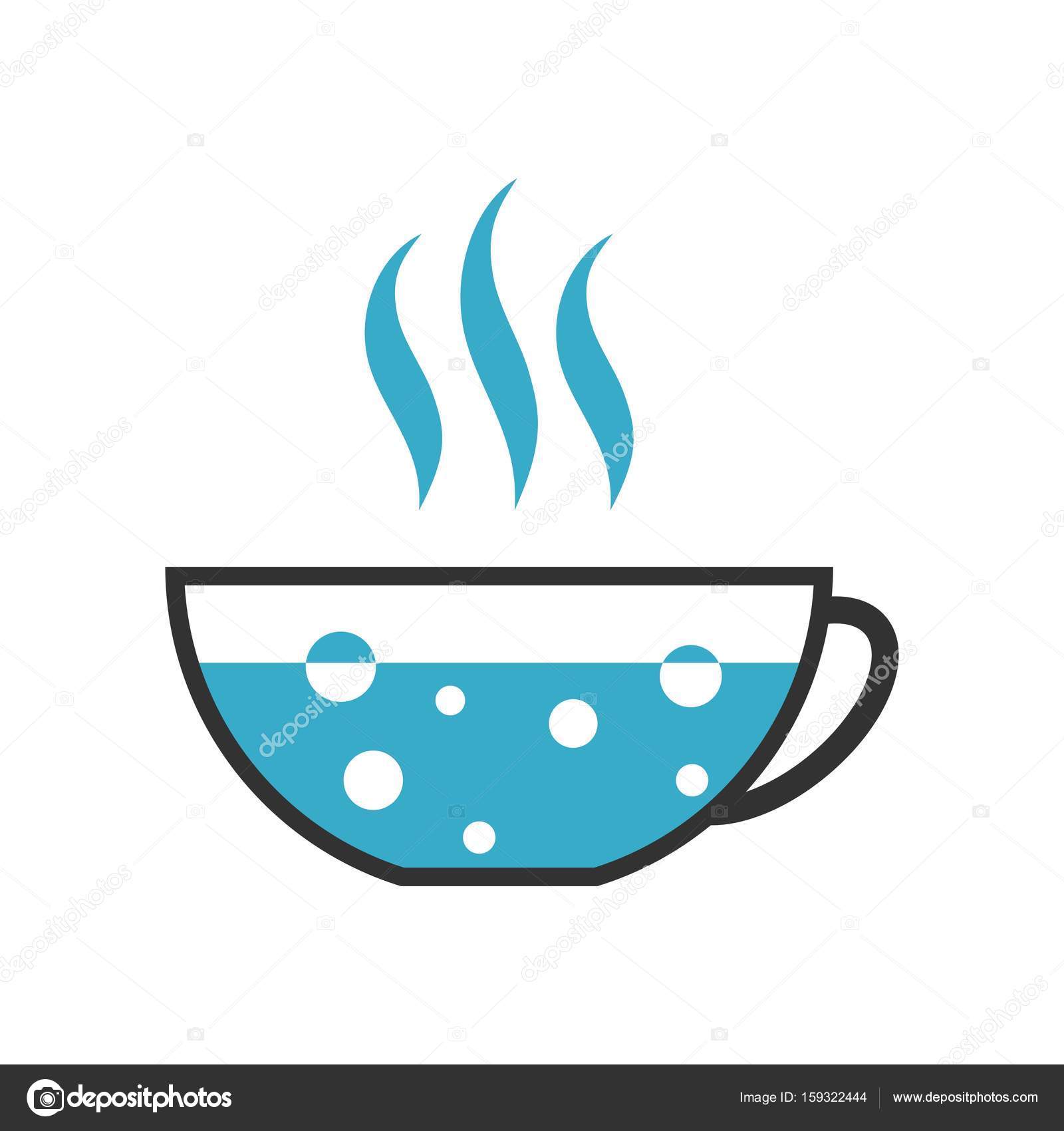 Cup with boiling water icon isolated on white Stock Vector Image by ...