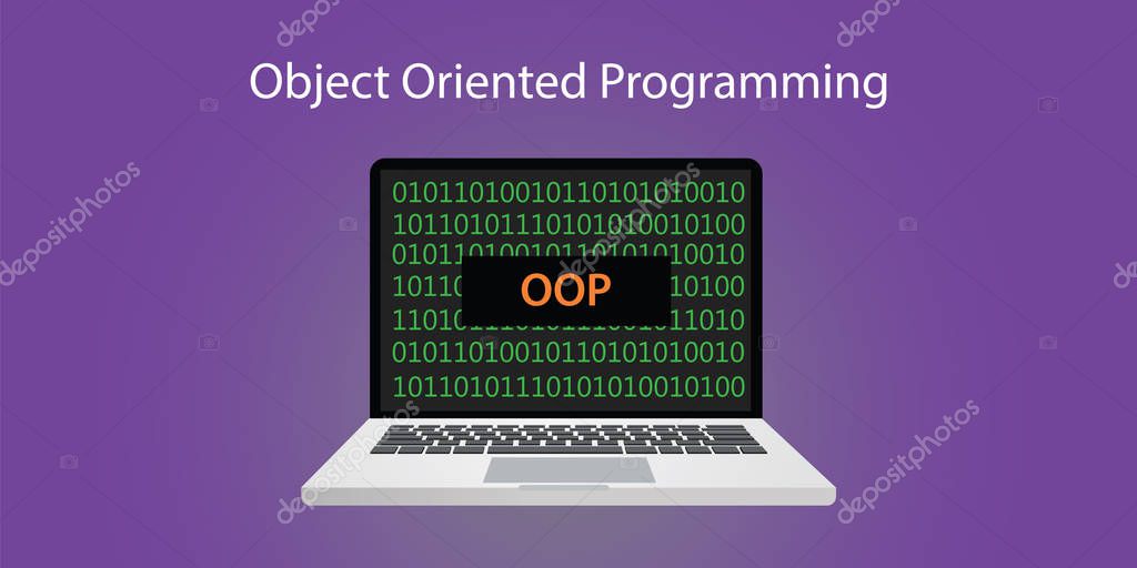 oop concepto de programación orientada a objetos ilustración con ...