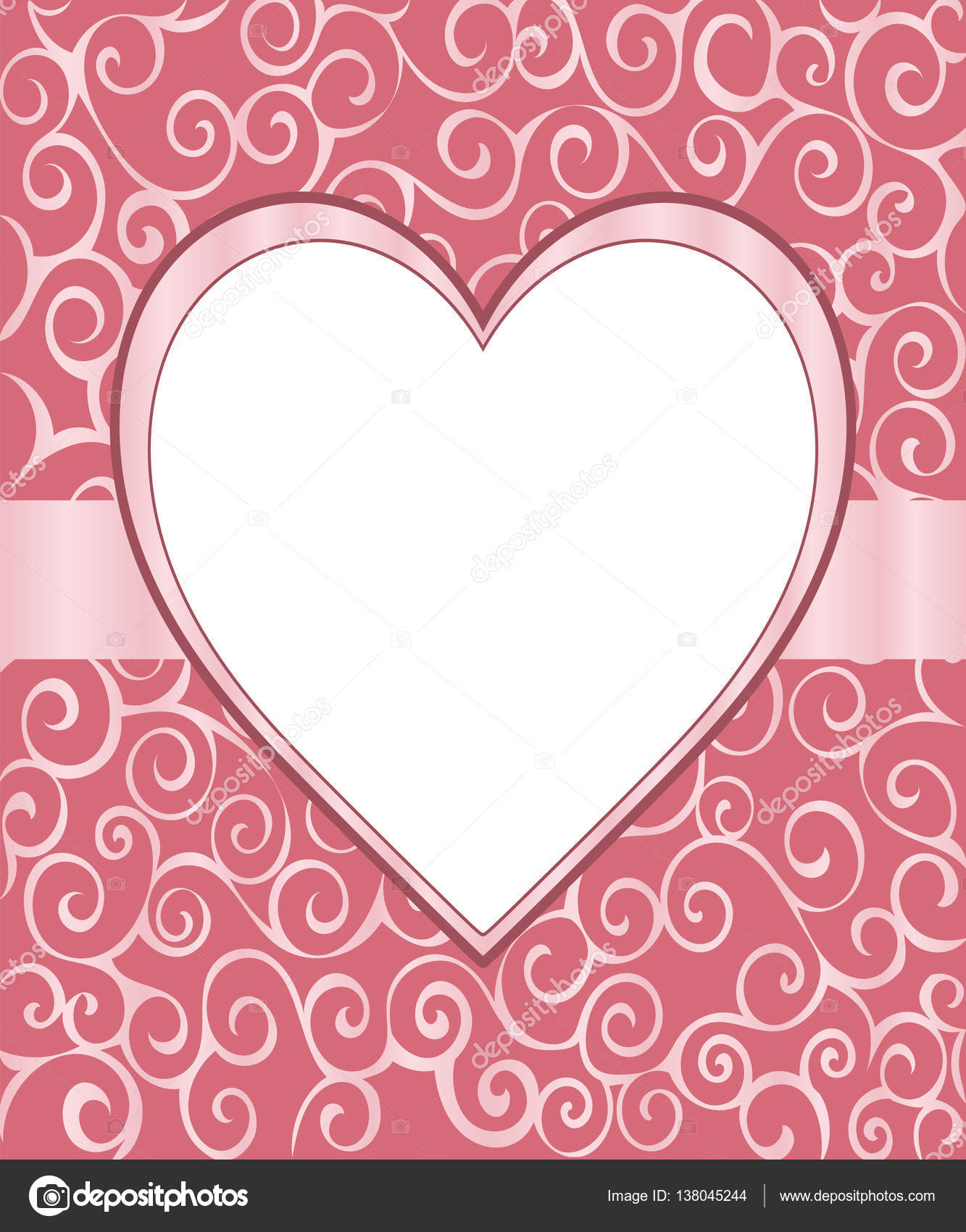 Vintage frame heart background invitation ornament Stock Vector Image ...