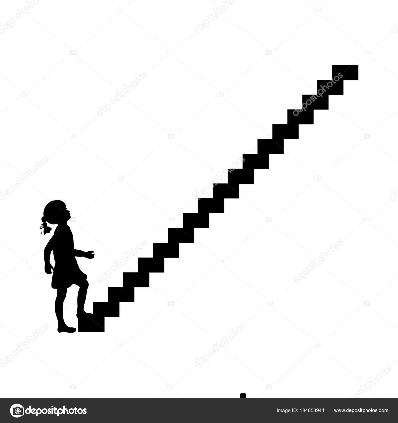 Walking Up Stairs Silhouette