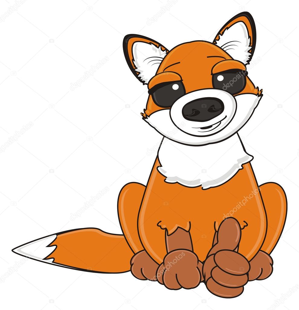 Smiling orange fox Stock Illustration by ©tatty77tatty #125684508