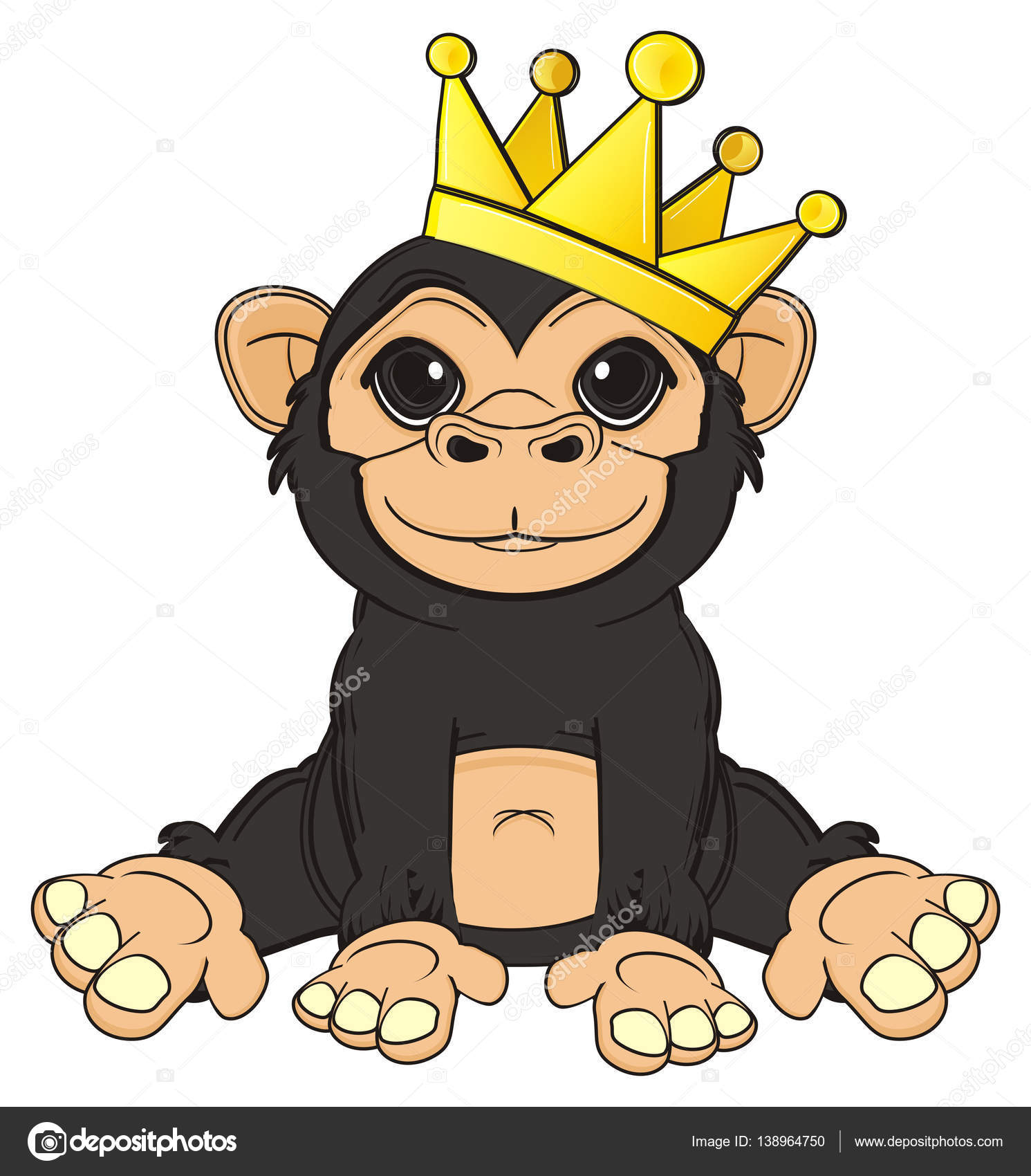 Cute black monkey Stock Illustration by ©tatty77tatty #138964750