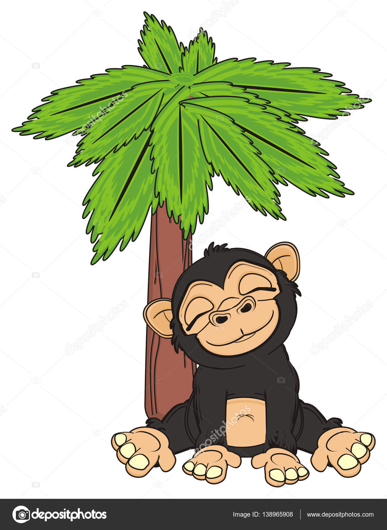 Cute black monkey Stock Illustration by ©tatty77tatty #138965908