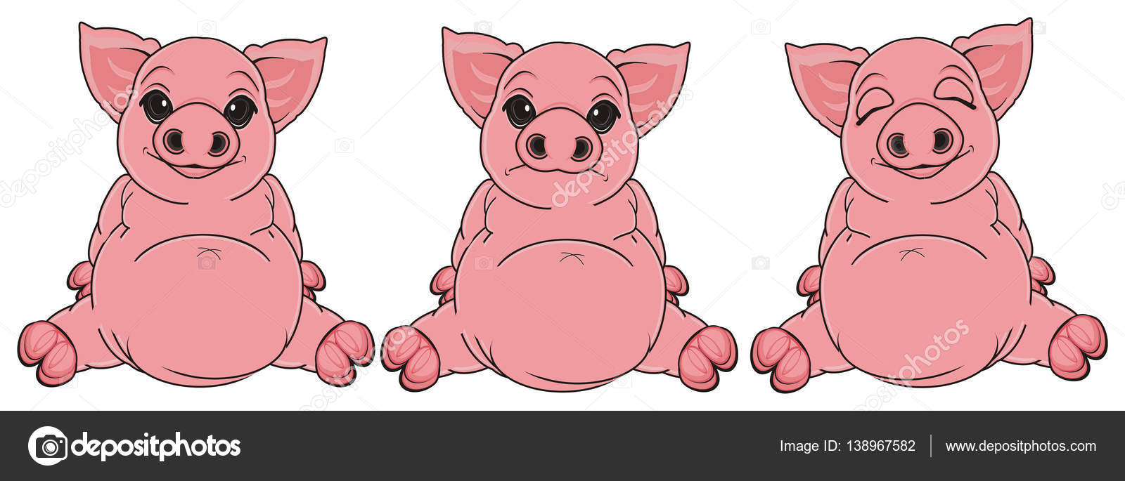 Cute pink pigs — Stock Photo © tatty77tatty #138967582