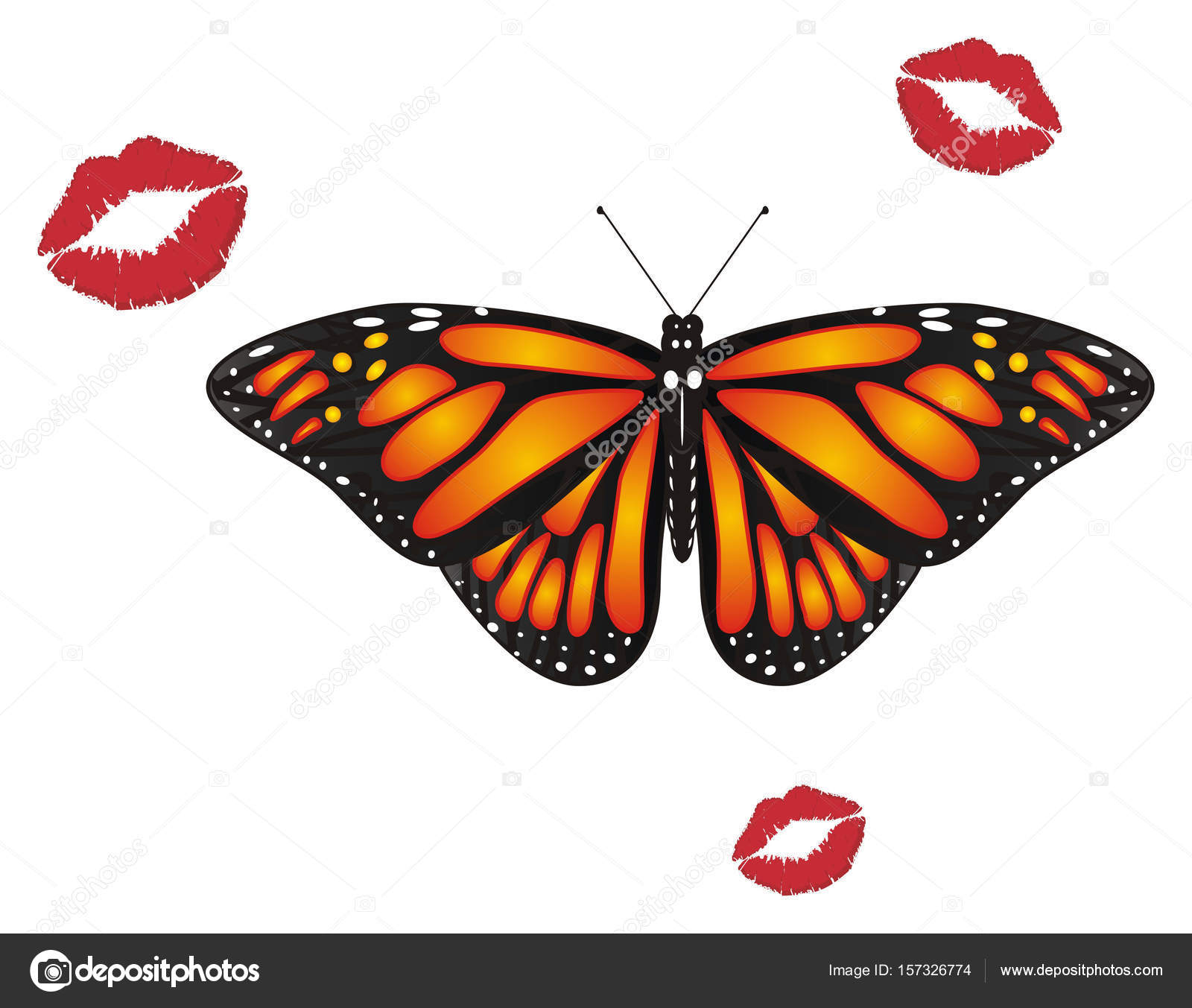 Clipart Of Butterfly Kiss