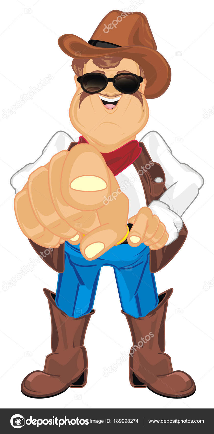 Happy Cowboy Stand Show Gesture Stock Illustration by ©tatty77tatty ...