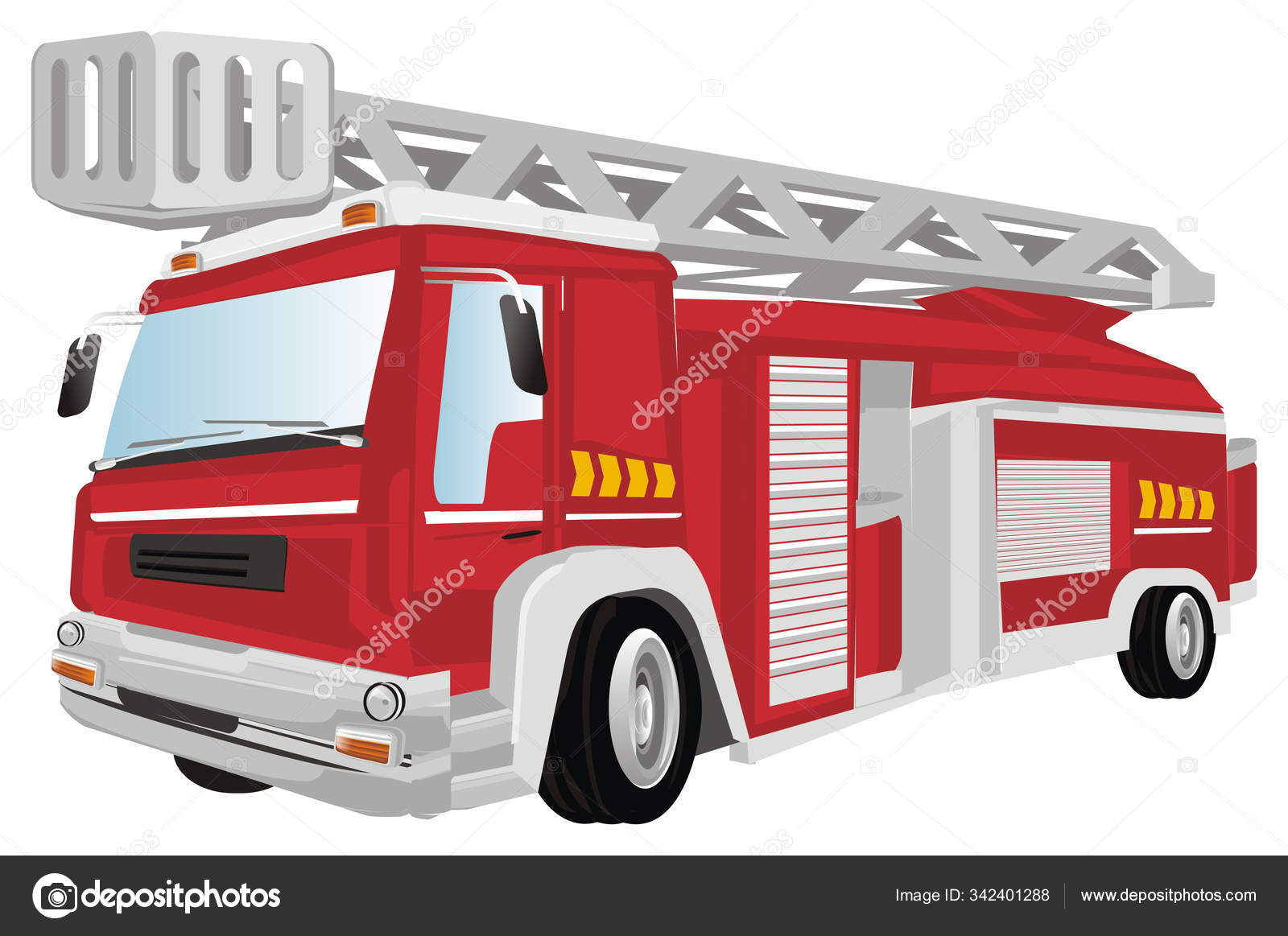 Red White Fire Engine Stock Illustration by ©tatty77tatty #342401288