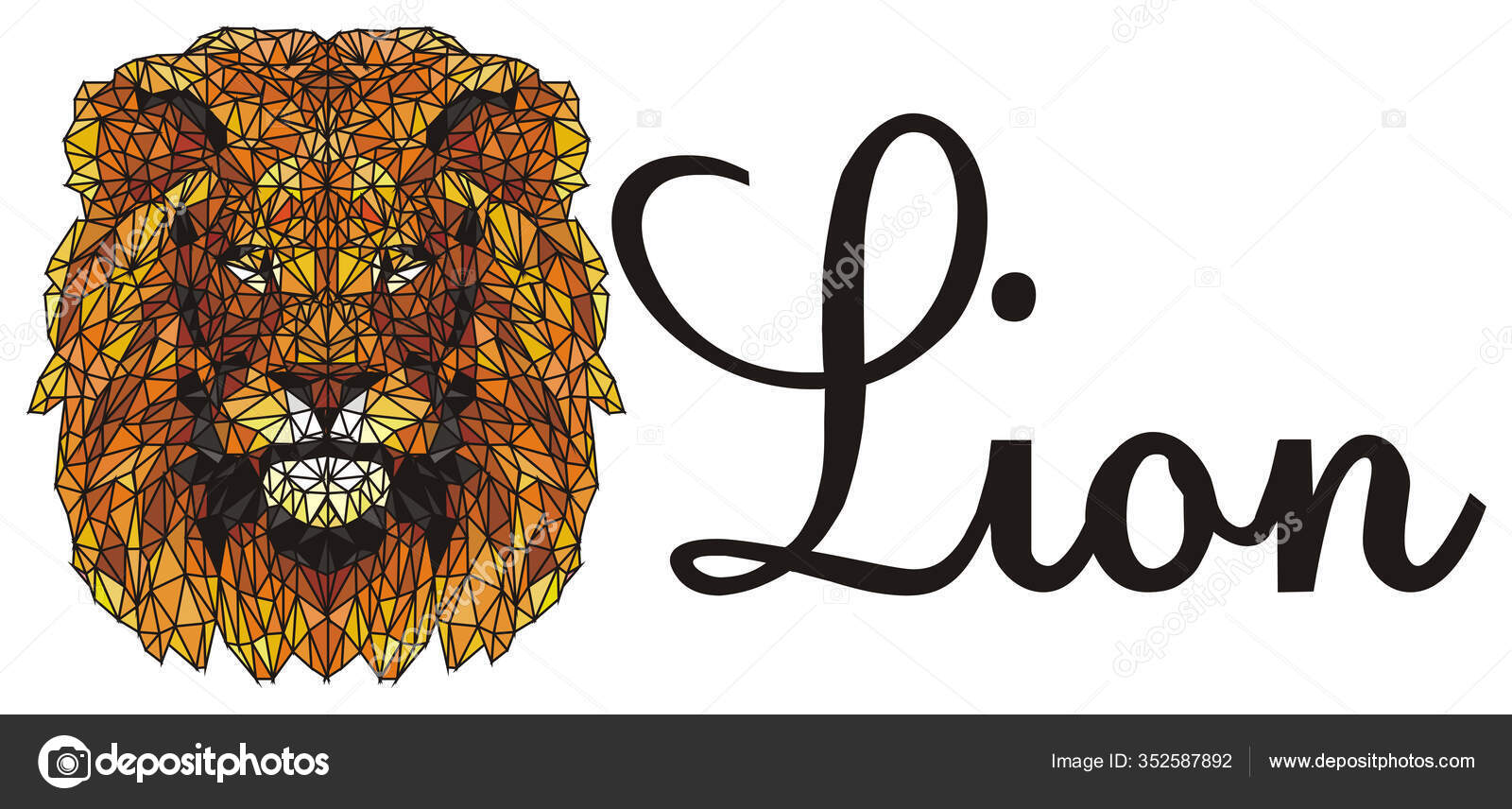 Papercraft Orange Lion Word Lion Stock Photo by ©tatty77tatty 352587892