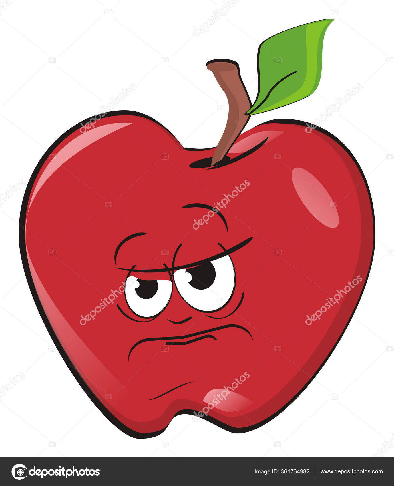 Sad Red Apple Look You Stock Illustration by ©tatty77tatty #361764982
