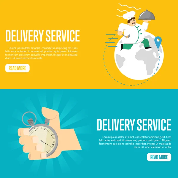 Delivery service horizontal website templates — Stock Vector ...