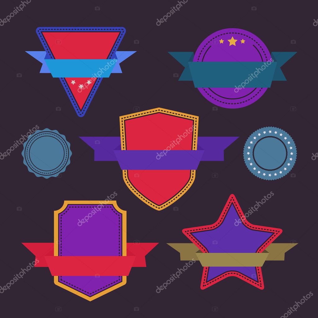 Collection of Raster Abstract Label, Sticker, Tags Stock Illustration ...