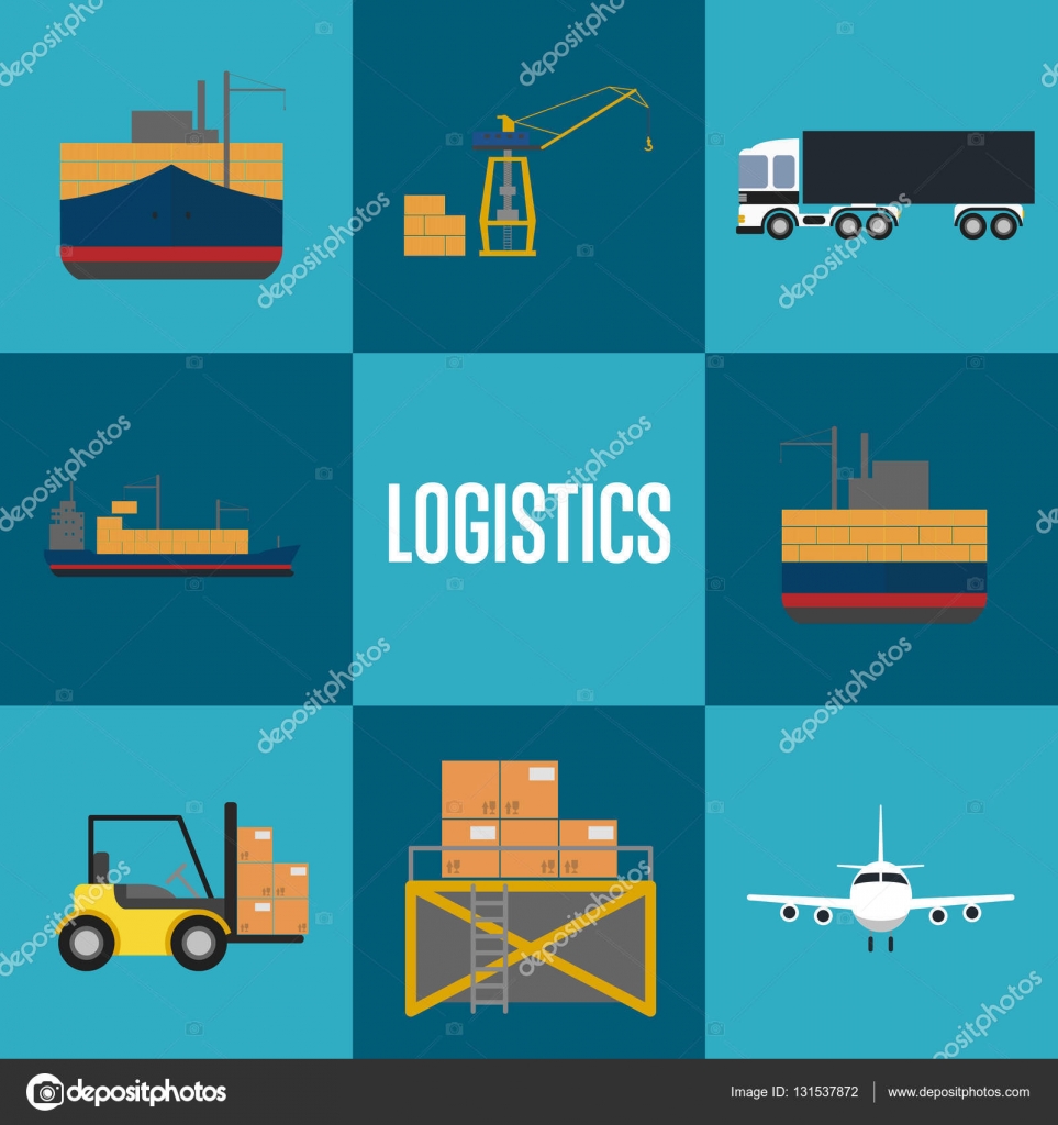 Logistics and freight transportation icon set Stock Vector by ...