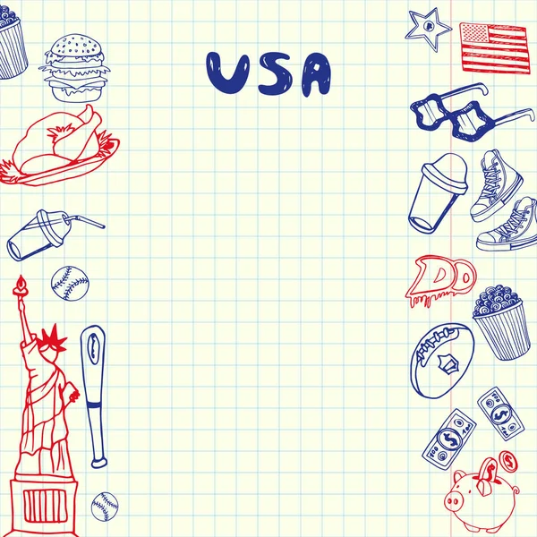 Canada Symbols Pen Drawn Doodles Vector Collection Stock Vector Image ...