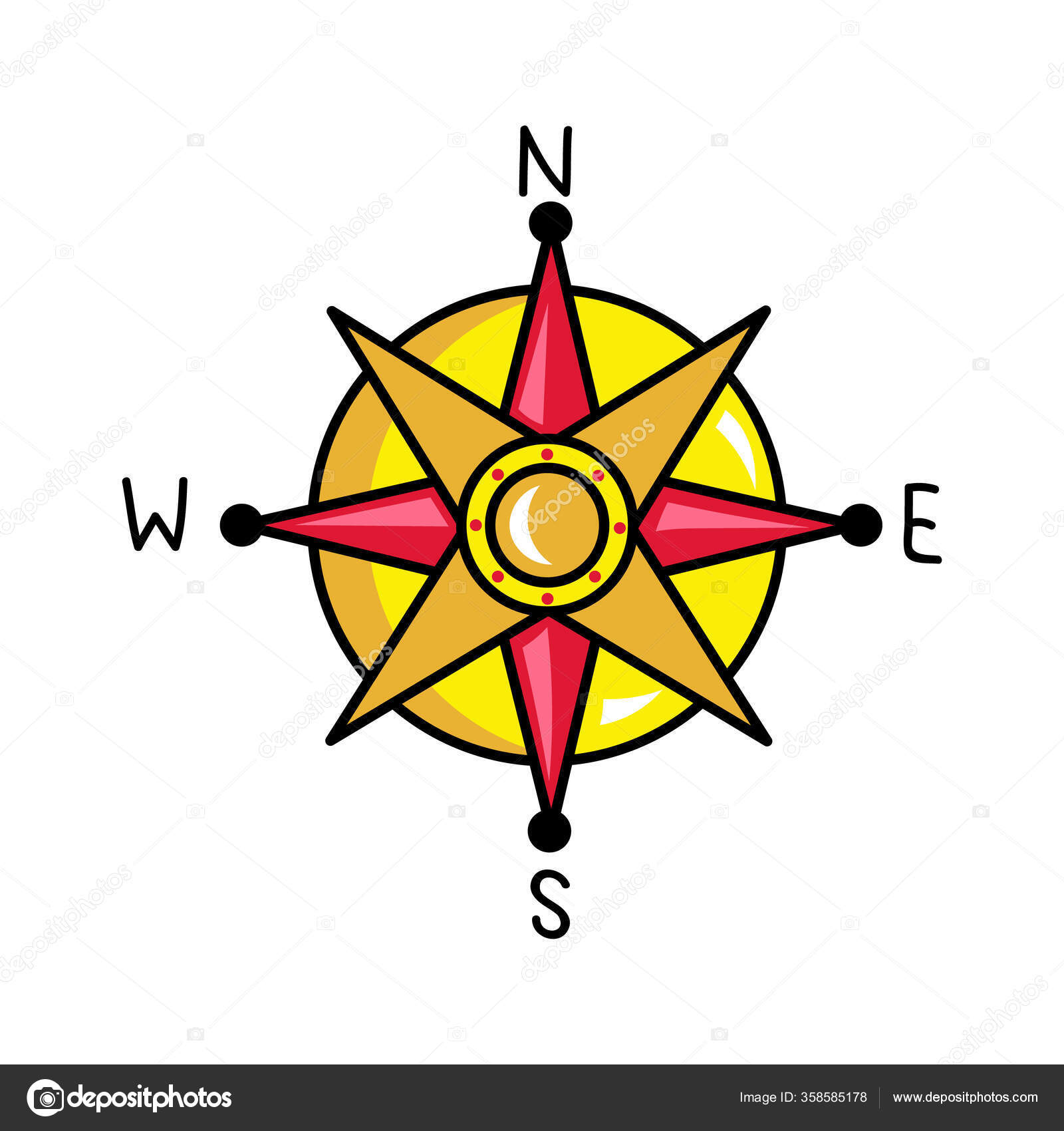 Pirate Compass Drawing