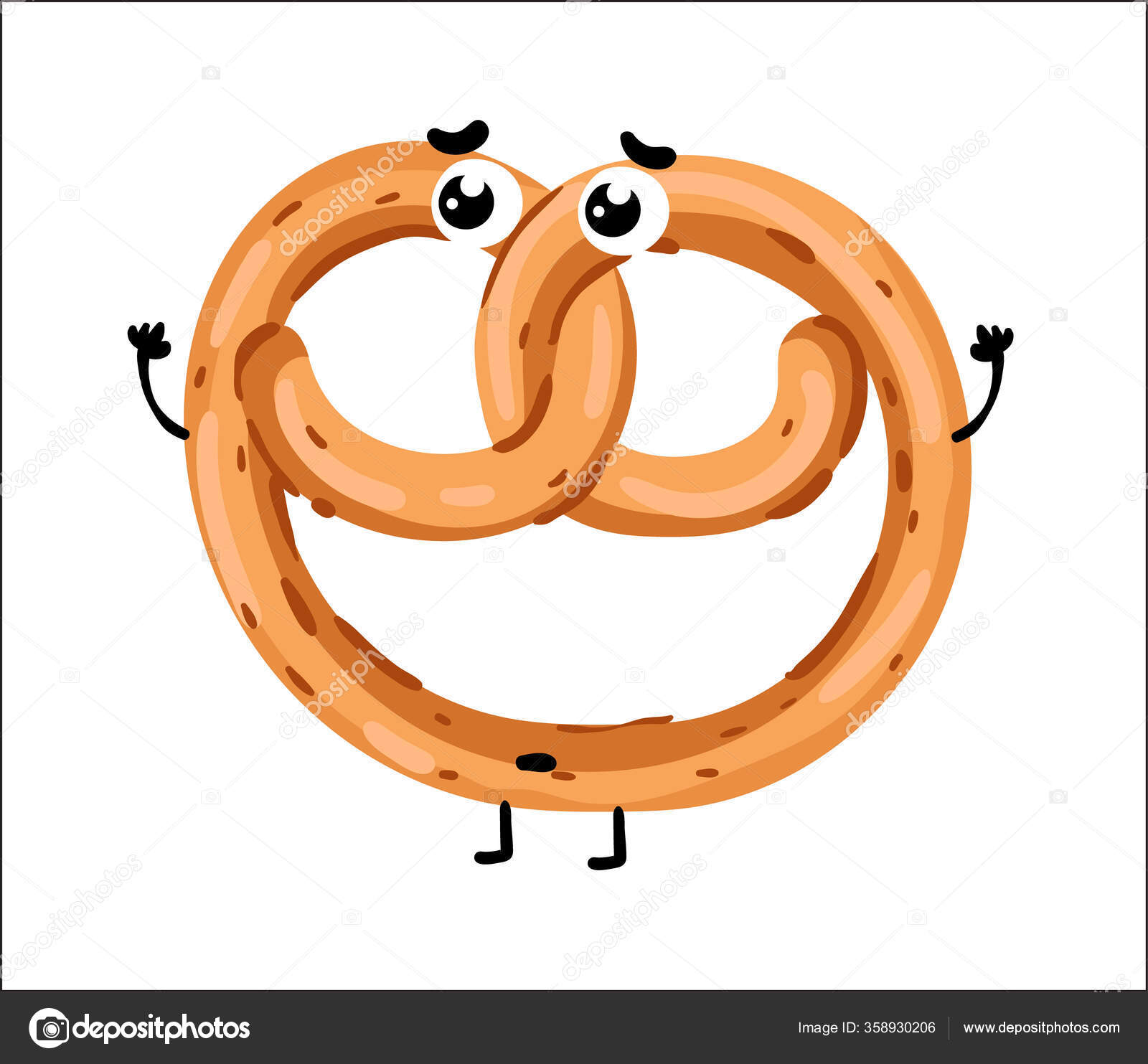 Funny bagel isolated cartoon character Stock Vector Image by ...