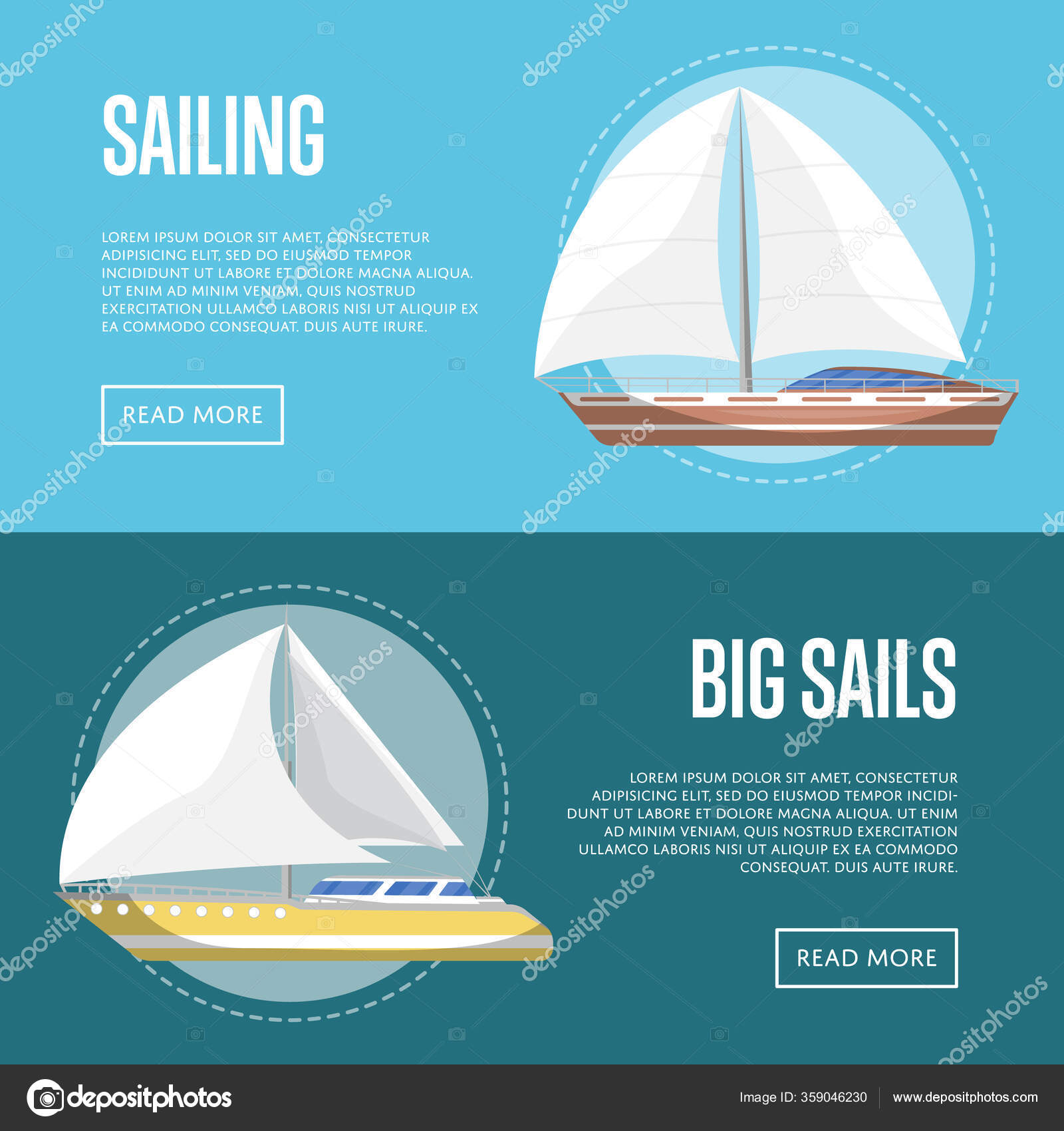 Big sails flyers with sailboats Stock Vector Image by ©studioworkstock ...