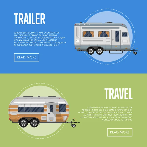 Tourist camp poster with travel trailer Stock Vector by ...