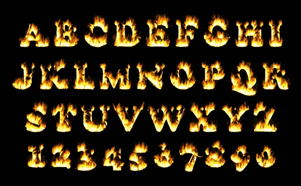 Fire font collection, alphabet of flame. — Stock Photo © xamtiw #110382966