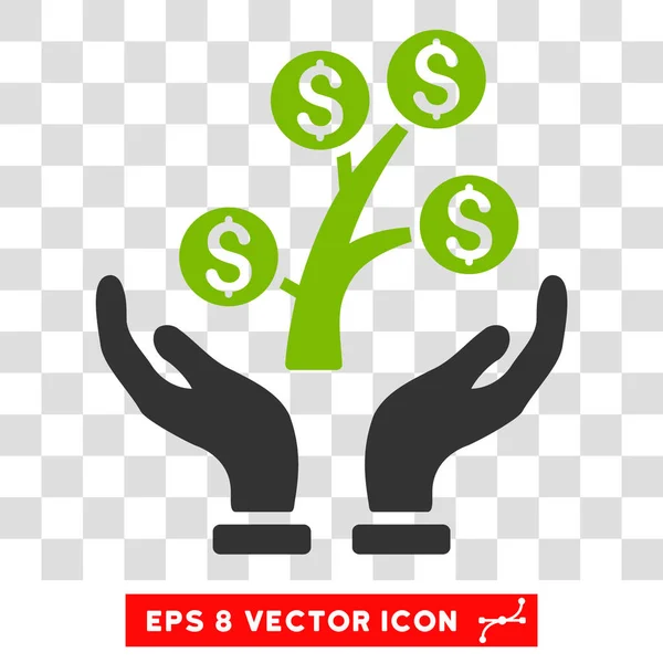 Money tree in hands — Stock Vector © Pingwinwinner #136336200