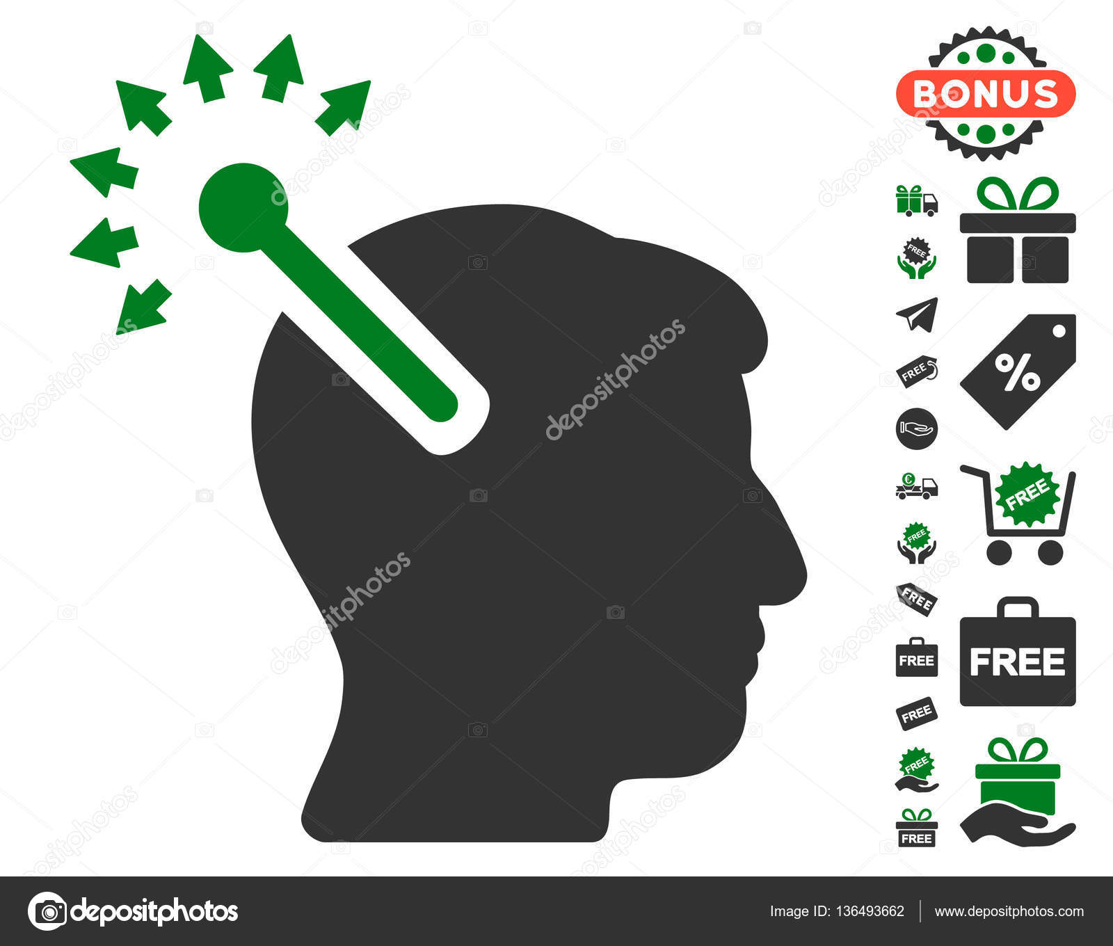 Optical Neural Interface Icon With Free Bonus Stock Vector Image by ...