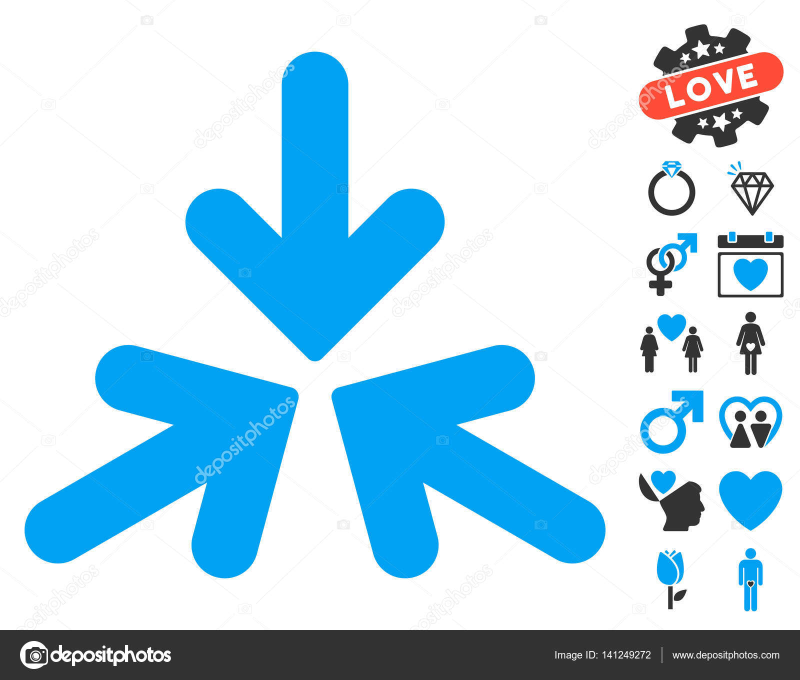 Triple Colisión Flechas Icono Redondeado con Bono Encantador Vector de ...