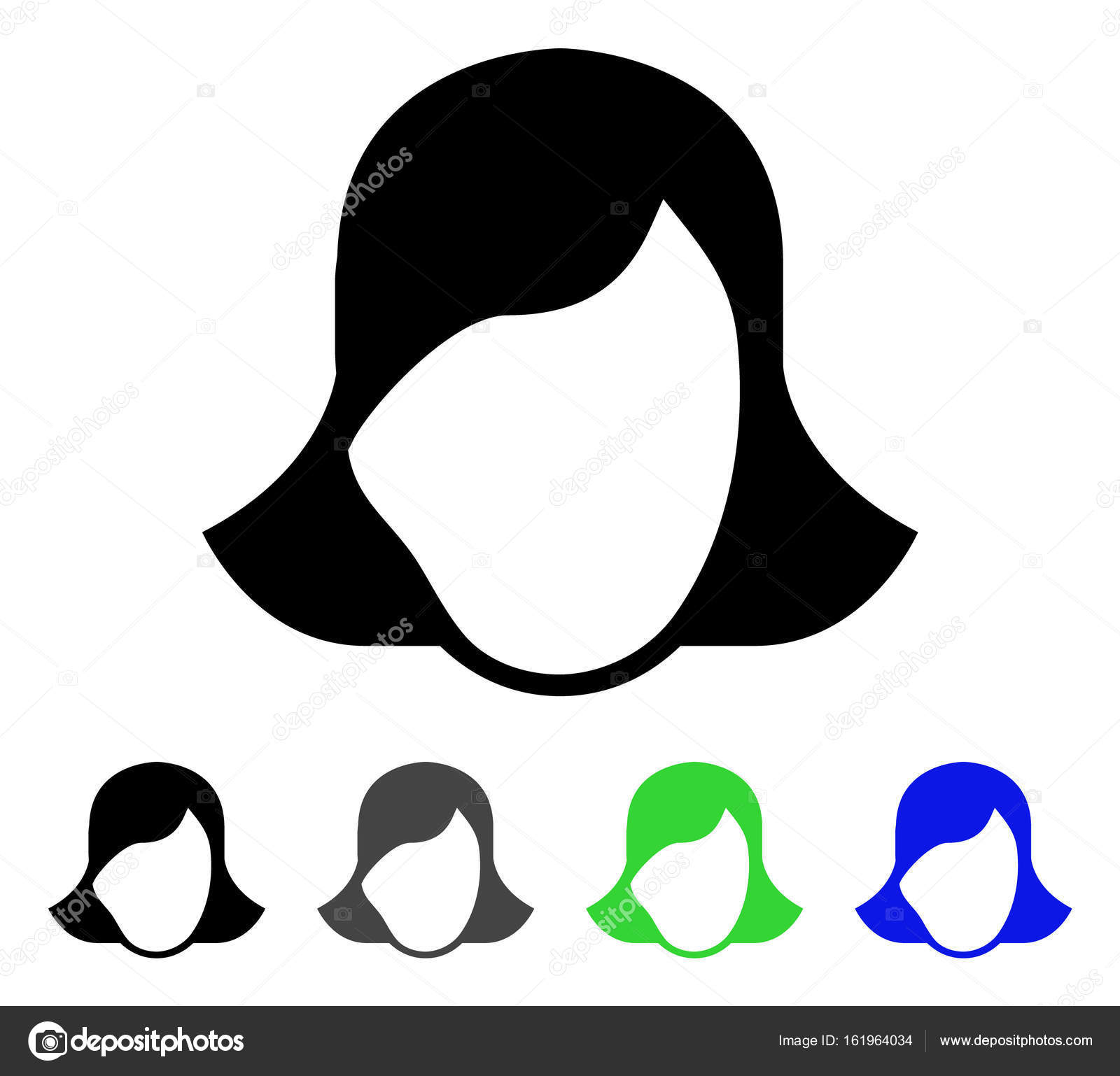 Lady Face Template Flat Icon — Stock Vector © ahasoft #161964034