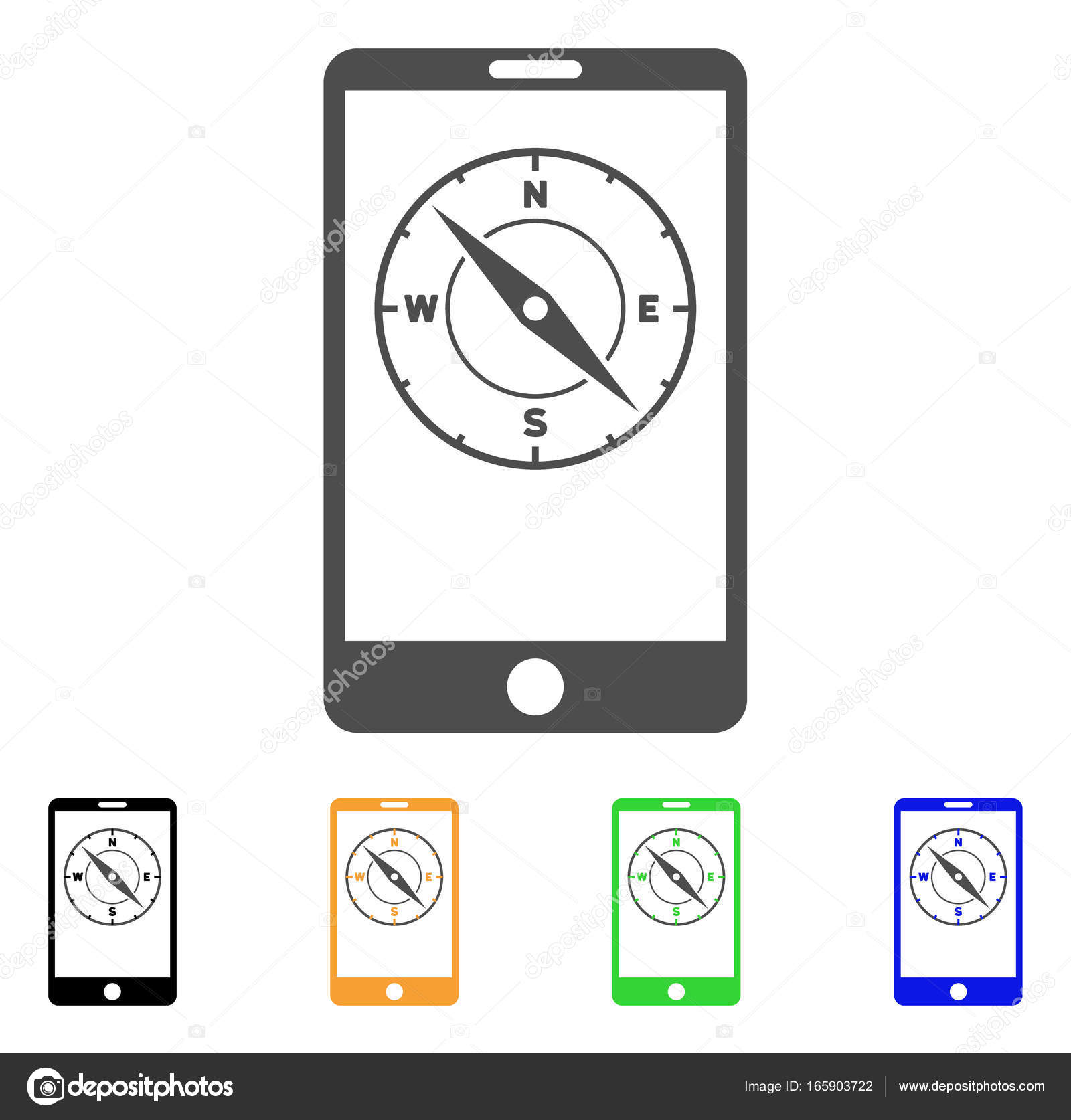 Mobile Compass Vector Icon Stock Vector Image by ©ahasoft #165903722