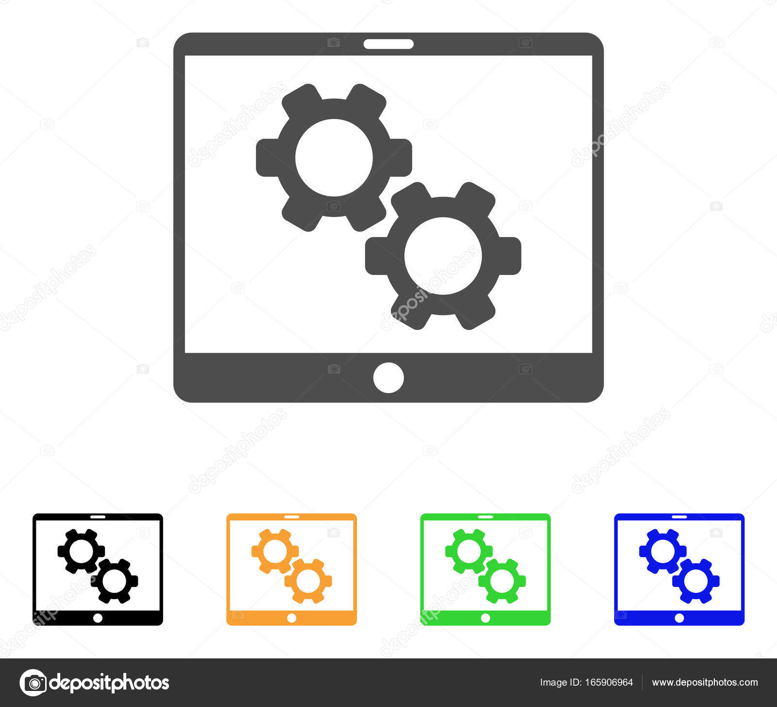 Tablet Settings Gears Vector Icon Stock Vector by ©ahasoft 165906964