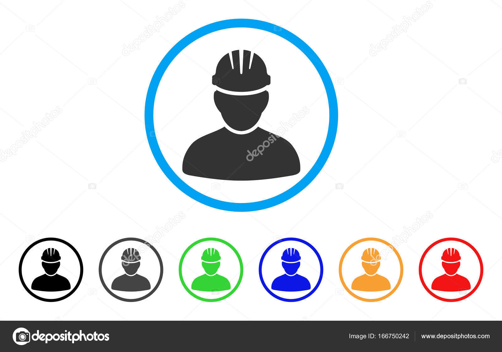 Worker Person Rounded Icon ⬇ Vector Image by © ahasoft | Vector Stock ...