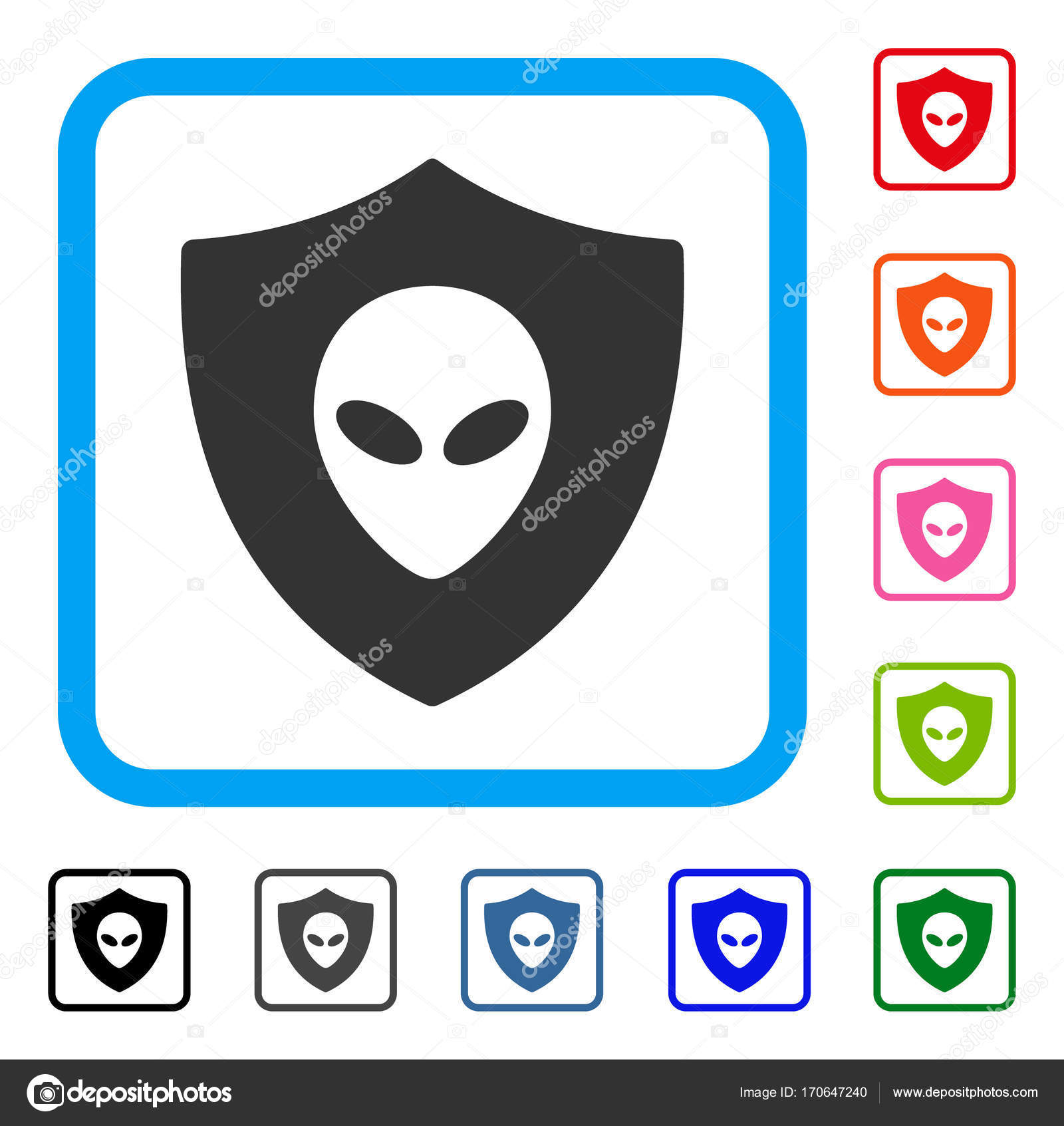 Alien Protection Framed Icon Stock Vector Image by ©ahasoft #170647240