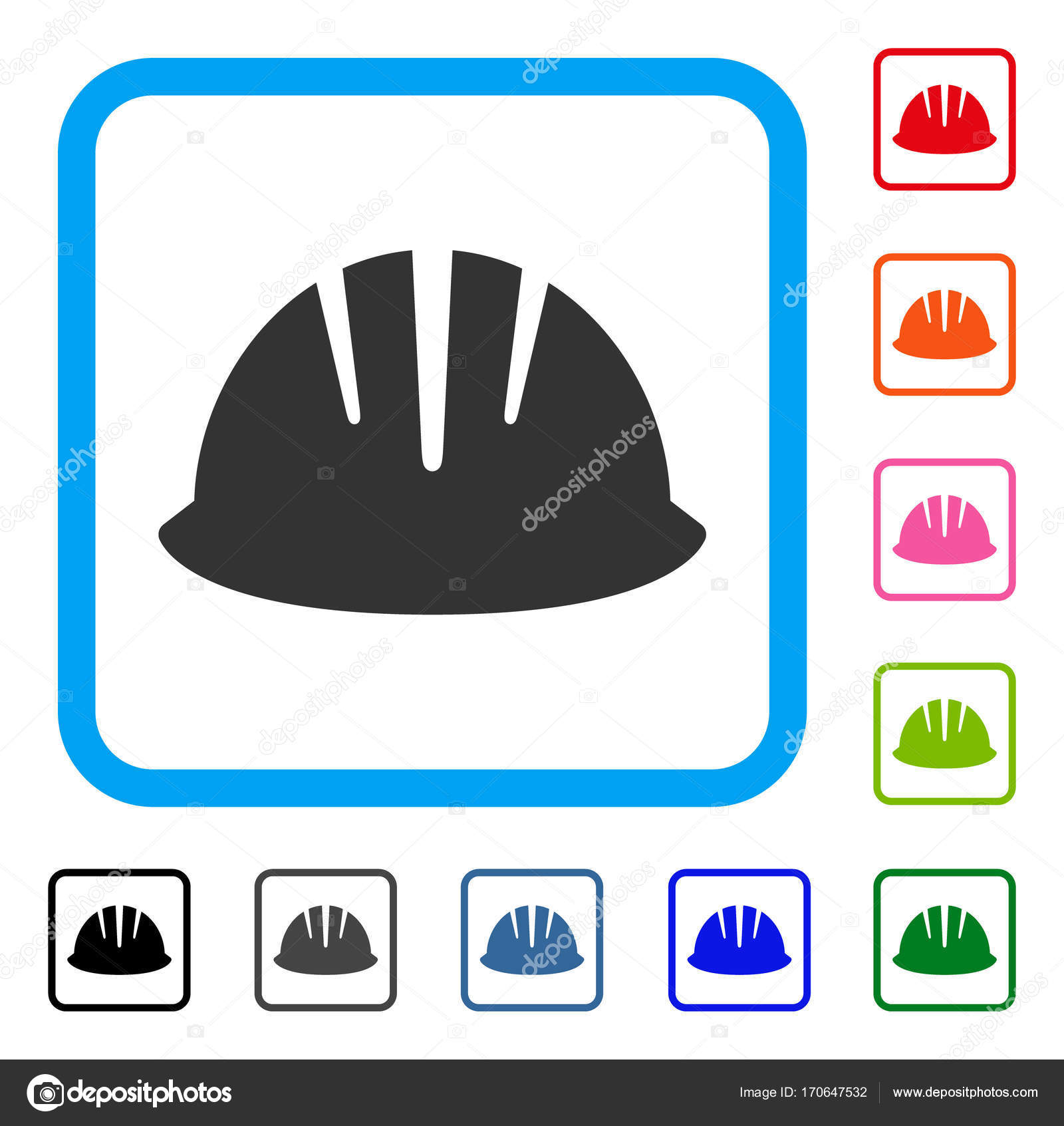 Builder Helmet Framed Icon Stock Vector Image by ©ahasoft #170647532