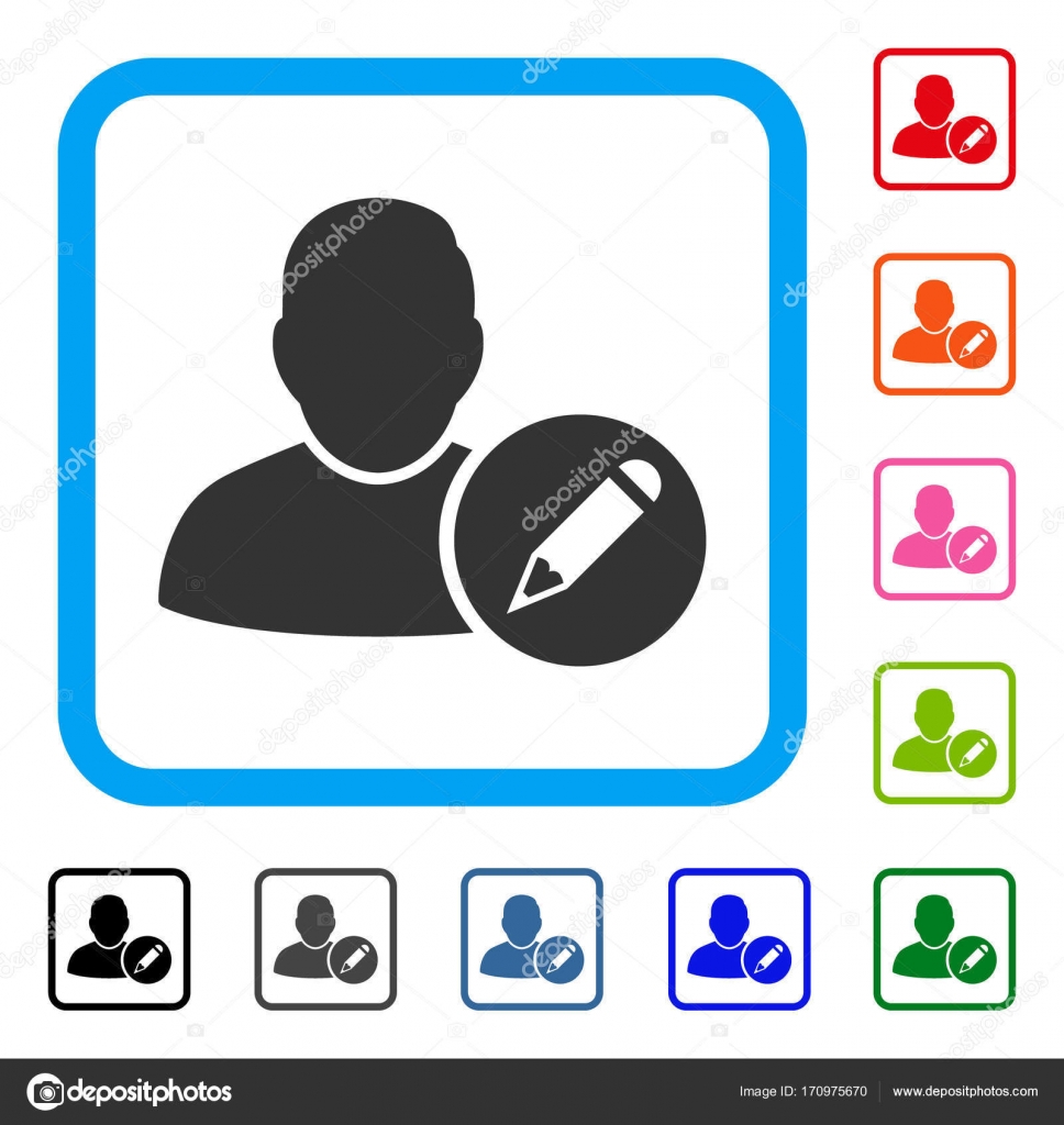 Edit User Framed Icon — Stock Vector © ahasoft #170975670