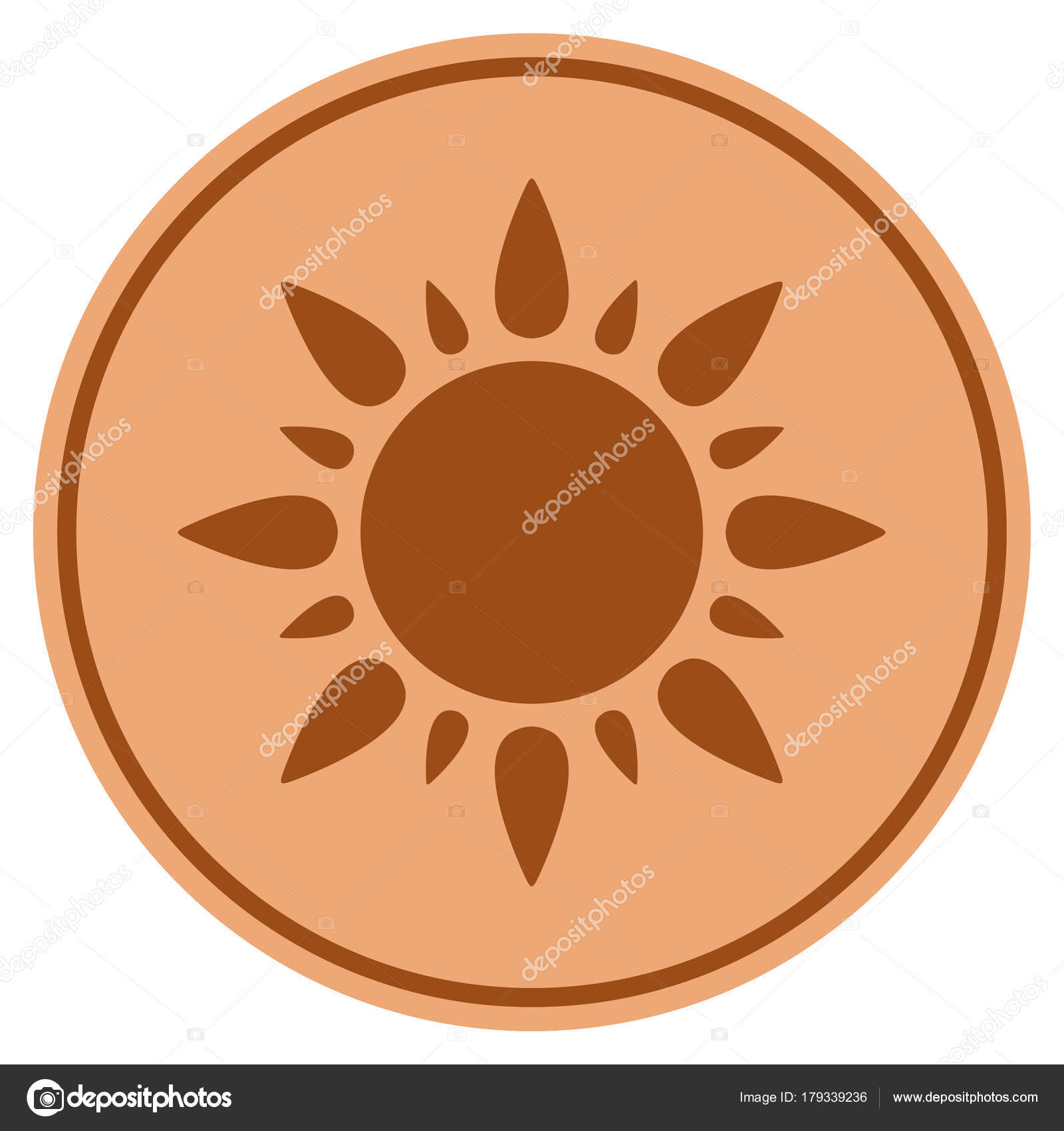 Sun Bronze Coin — Stock Vector © ahasoft #179339236