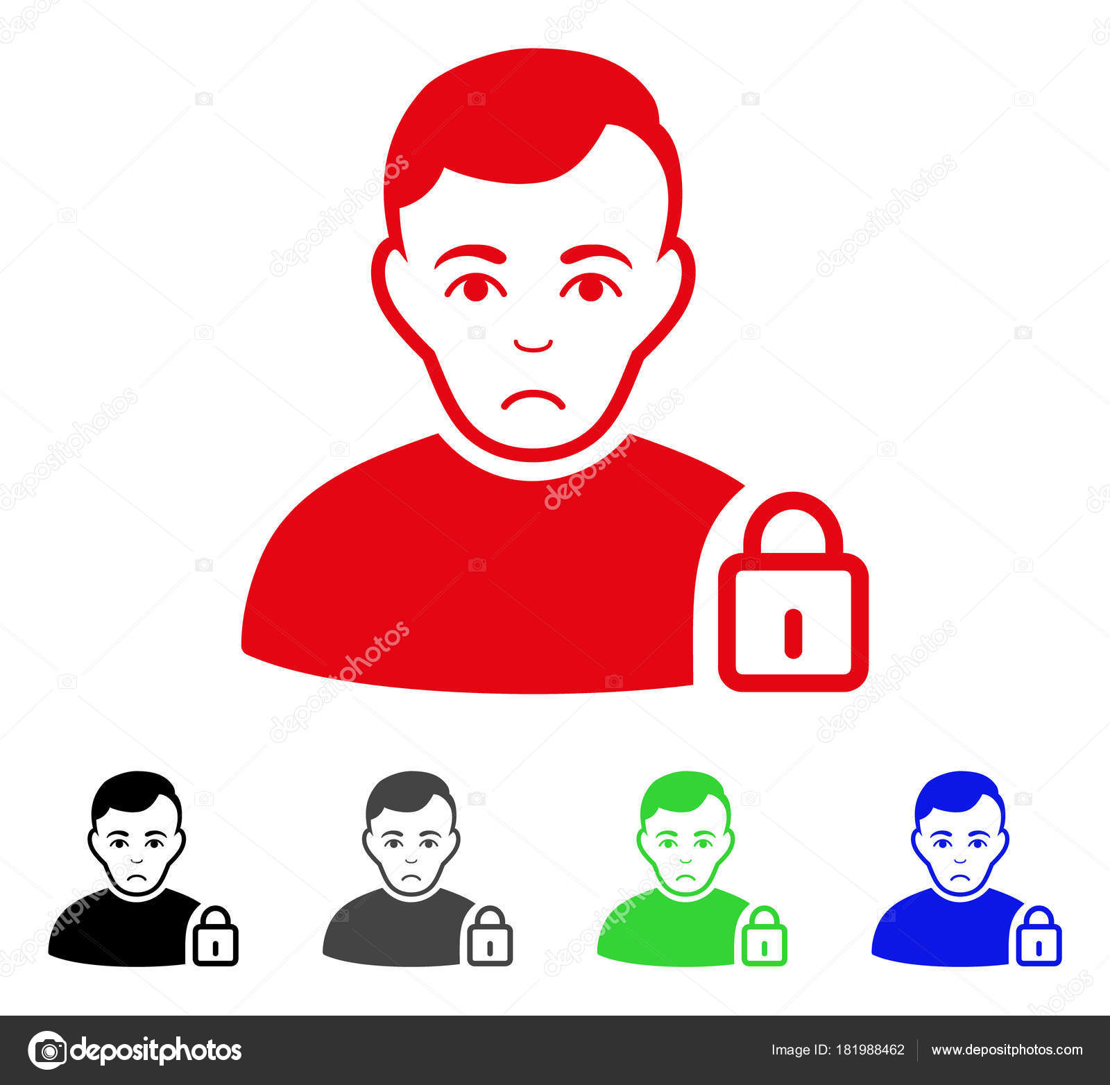Sad User Lock Vector Icon Stock Vector Image by ©ahasoft #181988462