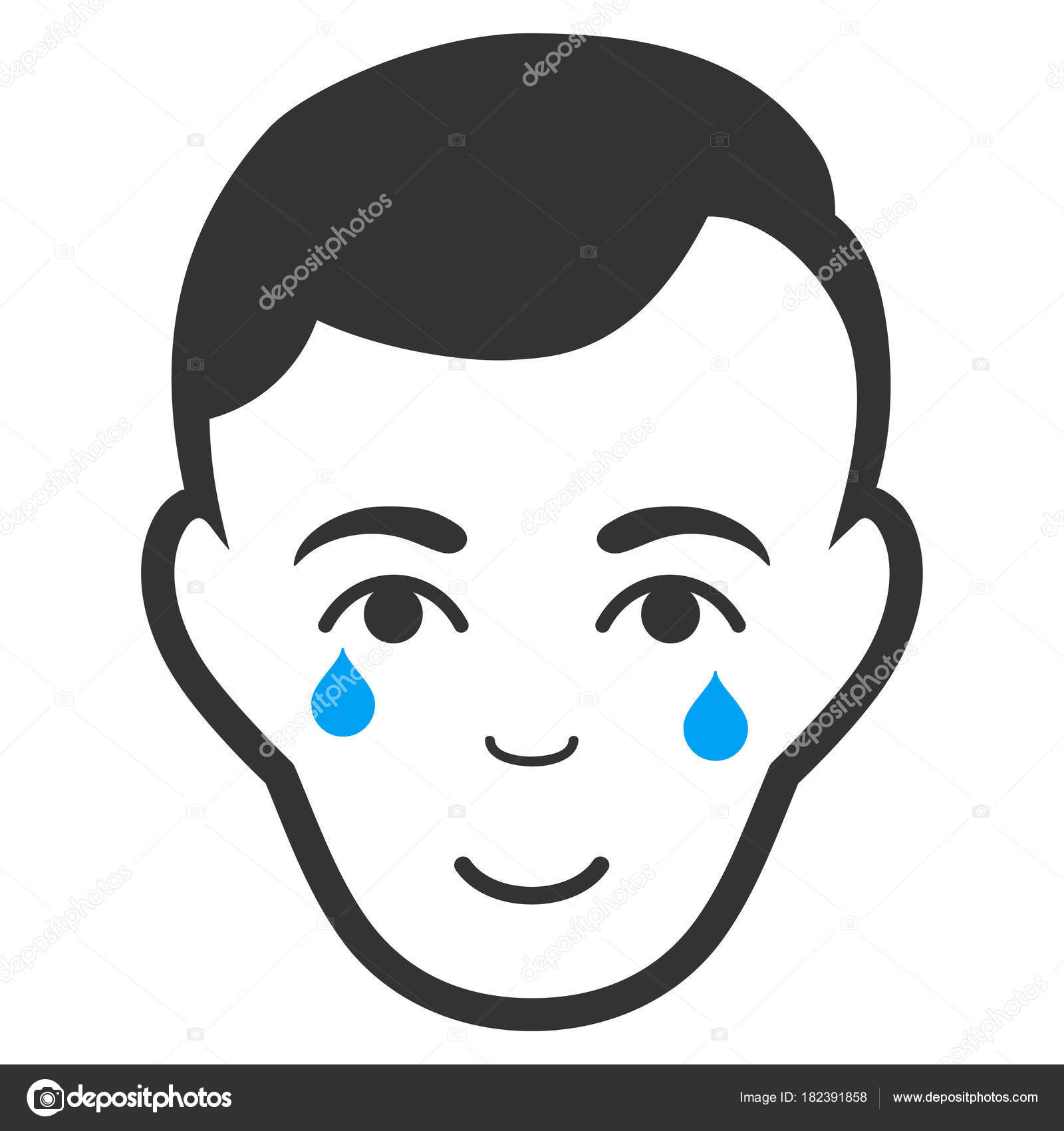 Crying Man Face Flat Icon — Stock Vector © ahasoft #182391858