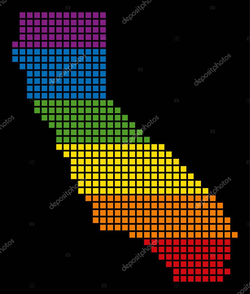Spectrum Pixel LGBT California Mapa 2023