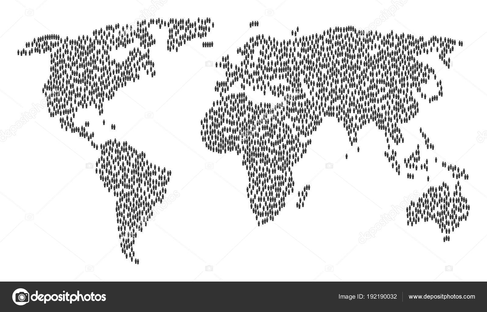 World Map Pattern of Person Items Stock Vector by ©ahasoft 192190032