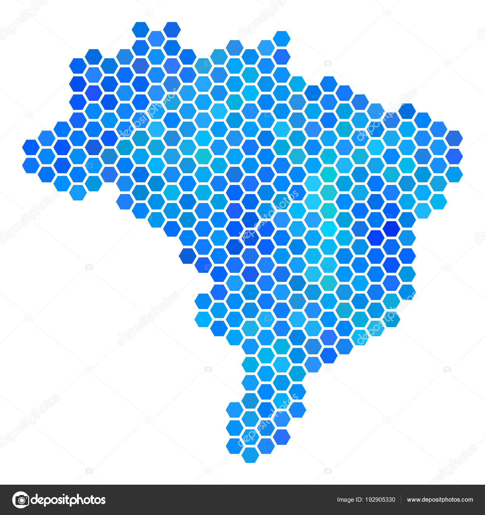 Blue Hexagon Brazil Map Stock Vector Image by ©ahasoft #192905330