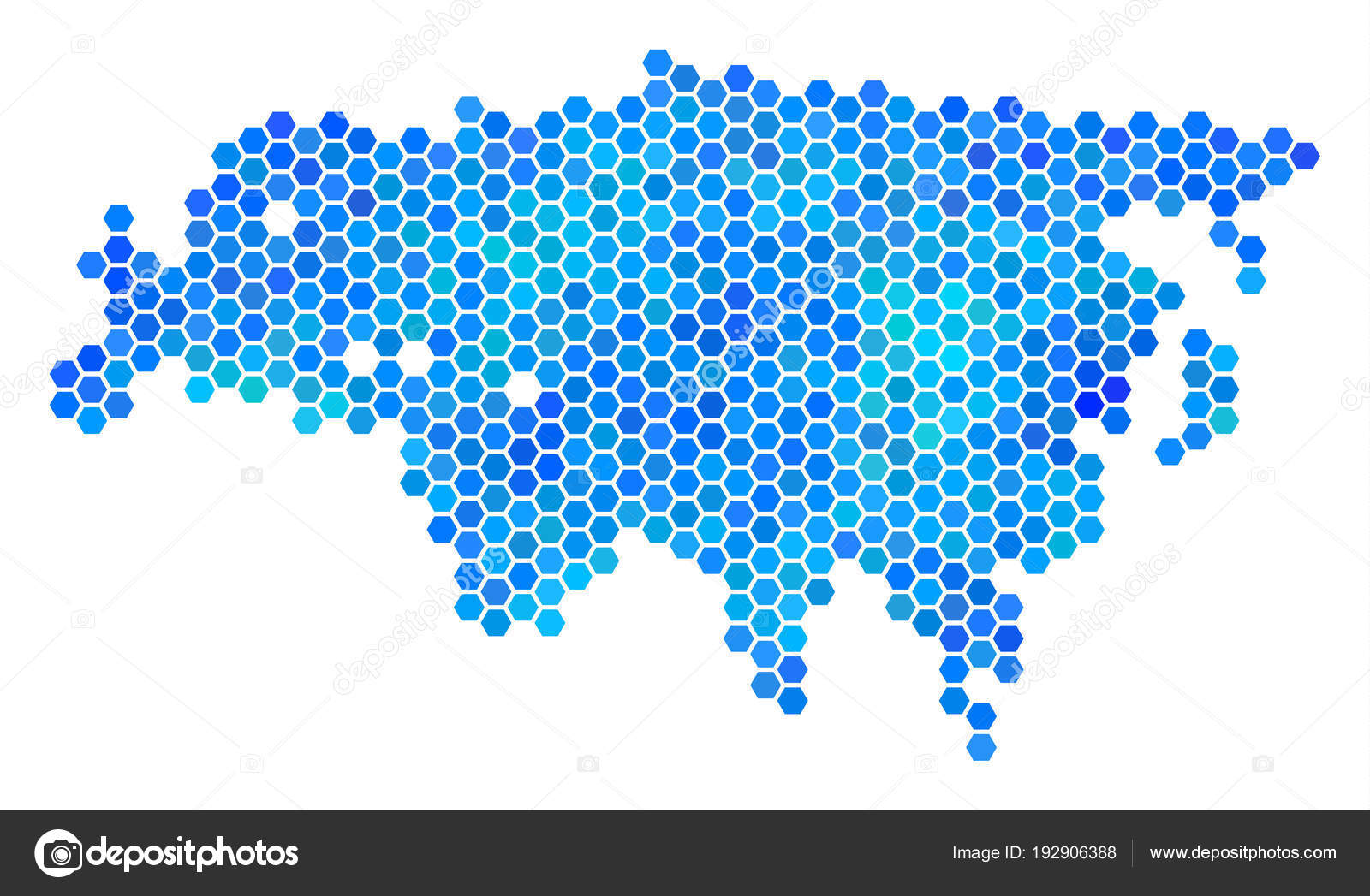 Blue Hexagon Eurasia Mapa Vector de stock por ©ahasoft 192906388