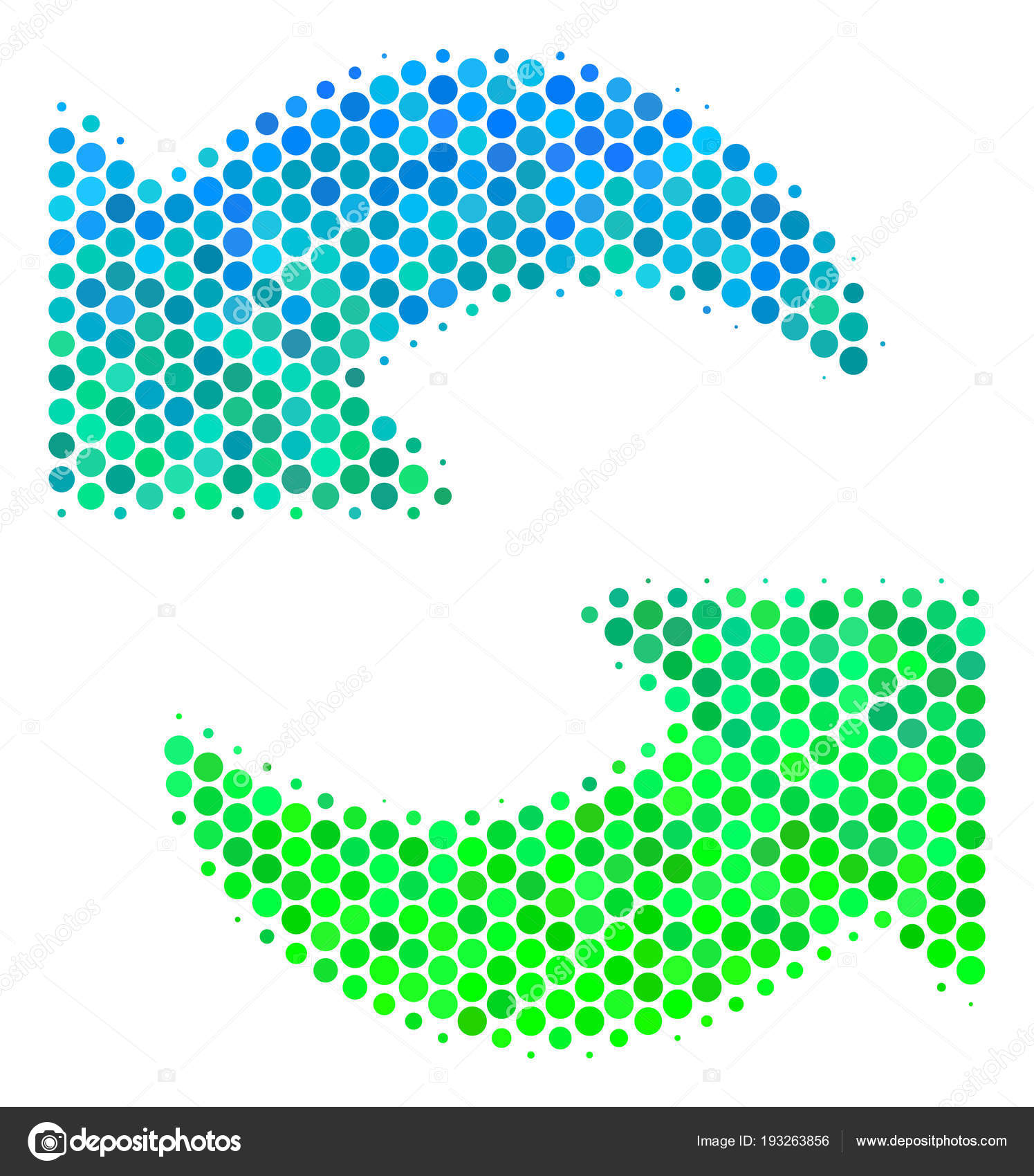 Halftone Blue-Green Refresh Icon Stock Vector by ©ahasoft 193263856
