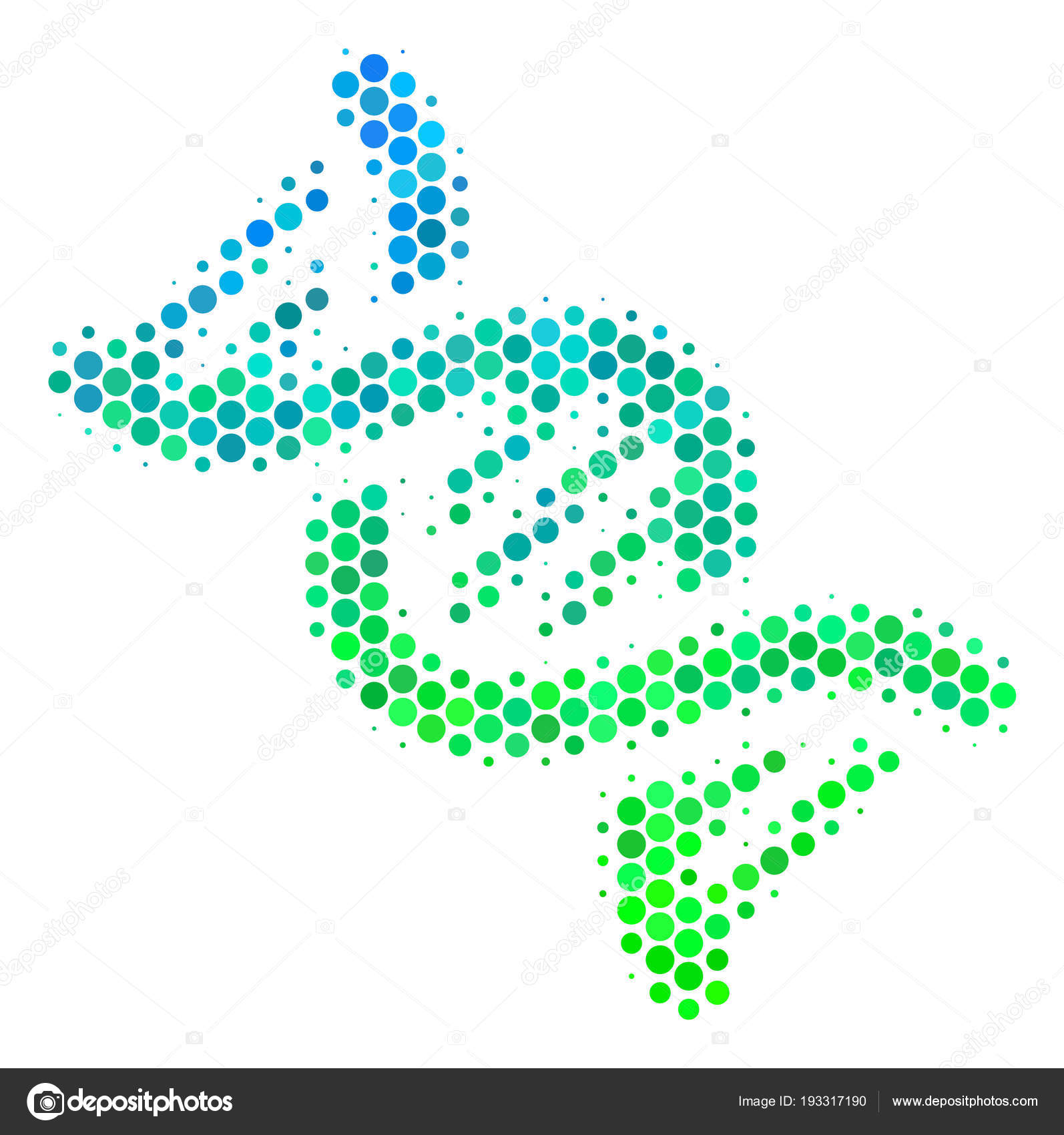 Halftone Blue-Green DNA Spiral Icon Stock Vector by ©ahasoft 193317190
