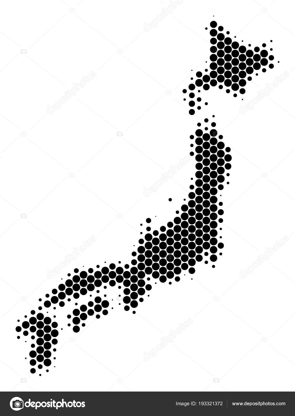 Dot Halftone Japan Map Stock Vector by ©ahasoft 193321372